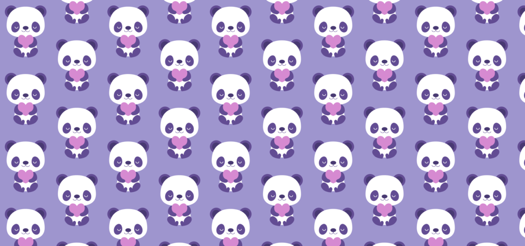 Purple baby pandas - Petits Pixels